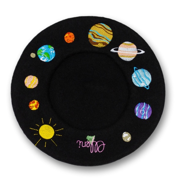Accessories | Planet Solar System Embroidered Space Beret 10 Wool New ...